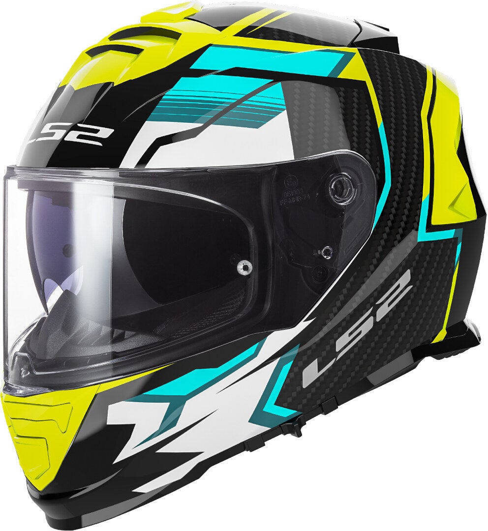 Helmet - LS2 - Storm II - Tracker Blue Yellow | Buckmore Park Karting Shop